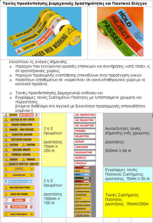 Σημάνσεις Χώρων - Βιομηχανική Σήμανση & Υλικά - ΖΑΦΕΙΡΟΠΟΥΛΟΣ ΧΡΗΣΤΟΣ Α.Ε.